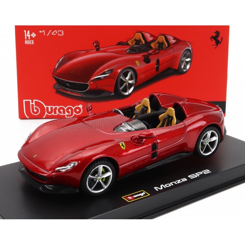 Ferrari Monza SP2 2018 Red Met Bburago BU36913R - Miniatures Autos Motos