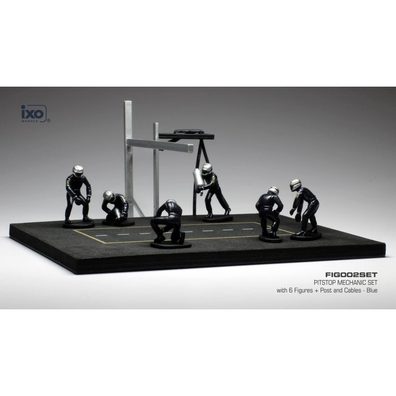 Set Pit Stop 1/43 Blue 6 figures with Decals and accessories IXO ...