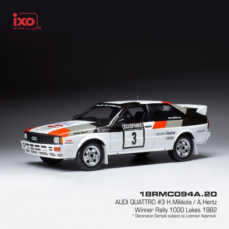 Audi Quattro 3 Rallye des 1000 Lacs 1982 Mikkola - Hertz IXO 18RMC094A ...
