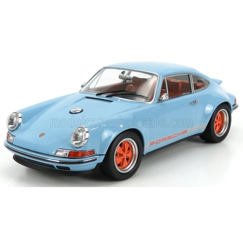Porsche 911 by Singer Coupe 2014 Light Blue Orange KK Scale KKDC180441 ...